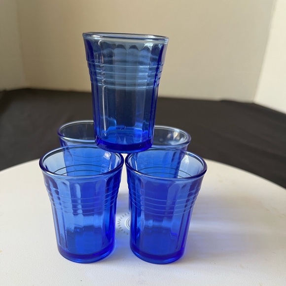 Haze-Atlas | Dining | Vintage Cobalt Blue Shot Glasses Set Of Five ...